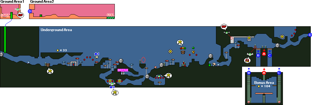 1-3: The Cave Of Chomp Rock - Level Guide and Map - Imasara Yoshi's ...